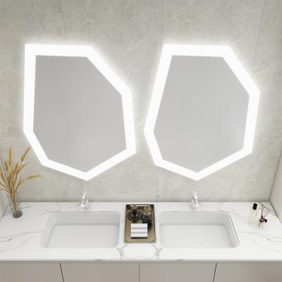China Anti Rust Bathroom Mirror With Lights Fashionable Illuminated Mirror With Digital Clock for sale