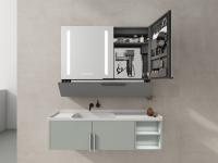 China Smart Mirror Cabinet with Motion Sensor Switch Adjustable Color Temperature and Built-in Power Socket for hotel for sale