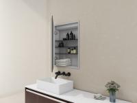 China Wall-Mounted Intelligent Bathroom Mirror Cabinet with Human Body Sensor  Dimmable Lighting and Integrated Plug Socket for sale