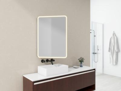 China Wall-Mounted Intelligent Bathroom Mirror Cabinet with Human Body Sensor  Dimmable Lighting and Integrated Plug Socket for sale