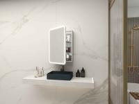 China Elegant Bathroom Mirror Cabinet with Soft LED Lighting and Adjustable Shelves for hotel or home for sale