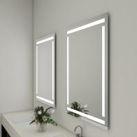 China Smart LED Bathroom Mirror with Frosted Border Light Color Temperature Changing and IP44 Rating For Hotel Or Home for sale