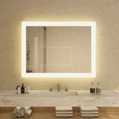 China Frameless Custom LED Mirror Light Fixture for Contemporary Bathroom Design with Soft White Lighting and Sleek Acrylic Finish for sale