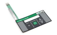 China Aluminum Foil ESD Shielding Membrane Switch with Male Connector Embossed Buttons 12V 1A-10A for sale