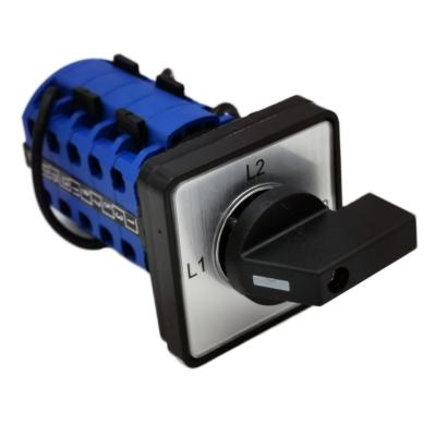 China 20A LW26-20/5 5 Pole 3 Position Changeover Rotary Cam Switch with L1 L2 L3  Position Brass+Silver Contact for sale