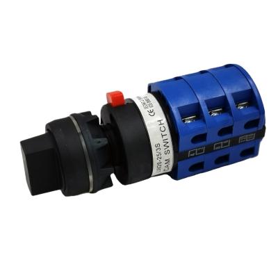China 3 Pole 3 Position Lw28 Rotary Cam Changeover Switch Single Hole Mounting  Lw26 25A Rotary Cam Switch for sale