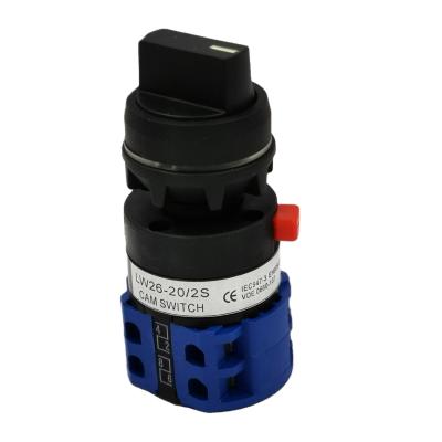 China Single Hole Installing LW26 20A with Composite Silver Contact 2 Pole 3 Position Rotary Cam Selector Switch IP53 for sale