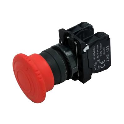 China Emergency Stop and Shutdown Mushroom Push Button Switch XB5 Series 22mm Pusher 40mm with Red XB5 AS545 with 1NO1NC IP65 240V 10A for sale