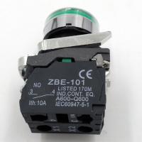China 22mm Momentary Flat Type LED Push Button Switch XB4-BW3361 1NO/1NC Combination Brass Metal Plastic Max. 10A Current for sale