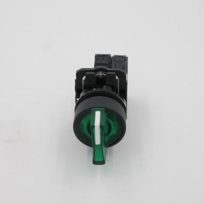 China 22mm LED 3-Position Push Button Switch with 2NO Combination IP65 Rated Plastic Brass Material Max 10A Current Model XB5 AK133M1 for sale
