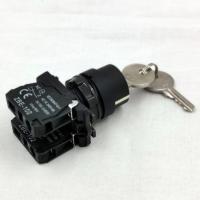 China 22mm Key Push Button Switch with 3 Position Latching 2NC and Key Lock Selector Switch XB5 AG33 10A Max. Current for sale