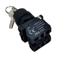 China 22mm Key Push Button Switch with 3 Position Stay Put Key Lock Selector Switch XB5 AG53  2no for sale