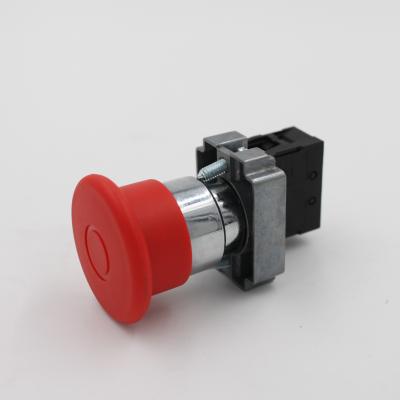 China 22mm Emergency Mushroom Push Button Switch XB2-BT42 with Lockout 10A Max. Current for sale