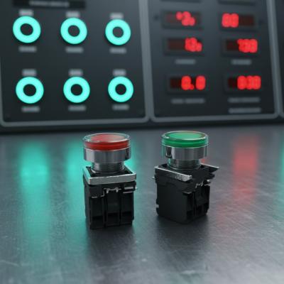 China XB4-BW3462 Momentary 1NC LED Push Button Switch with 22mm Illuminated Red Button IP40 Screw Terminal Max Current 10A for sale