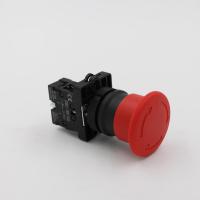 China XB2-ES542 22mm Mushroom Head Push Button Switch Emergency Stop 10A Max. Current IP65 Level Plastic Brass Material 1NC for sale