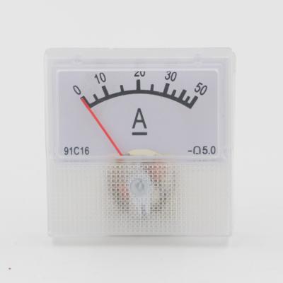 China 40*40mm Analog DC Ampere Meter 50A with Shunt for 91L16 30A 20A Display Type Analog Only for sale