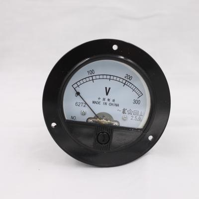 China 62T2 Circula Analog Voltage Meter 0-300V AC Voltmeter with round Analog Panel for AC 62T2 Voltmeter 300v for sale