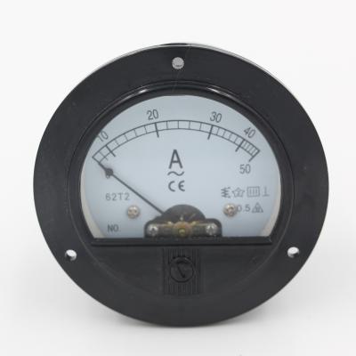 China 62T2 Analog Ac Ampere Meter and Analog Panel Amp Meter with  Round Analog Panel Ac Ammeter 50a Measuring for sale