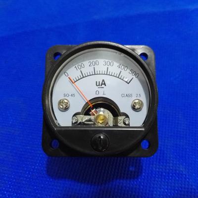China SO-45 Round Analog Panel Meter DC Ammeter with 100UA Capacity and 0-500uA Shunt for Panel Meter Readouts for sale