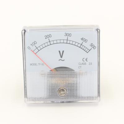 China 60*60 Analog AC Panel Voltmeter 3-Phase Circuit with 0-500V Measuring Range for Voltage Measurements for sale