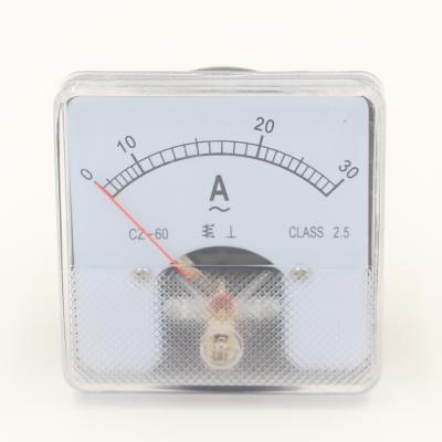 China 60 60mm Analog Panel Meter AC Ampere and Ammeter 30A Measures AC 0-30A for Panel Meters for sale