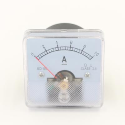 China High Quality 0-10Amp Analog Volt Meter 50*50mm DC Ammeter Panel Meter 0-600V AC Supply Class 2.5 Accuracy 2-Year Warranty Single for sale
