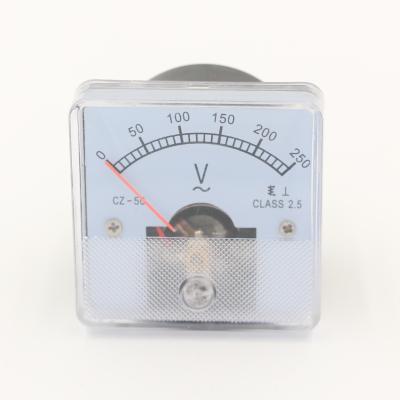 China 50*50mm Analog Voltage Meter AC Voltmeter Display with 0-250V Measurement DC Current Parameter Measurement for sale