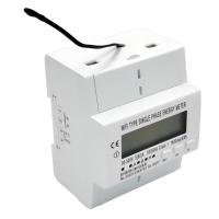 China Single Phase 2 Wire Smart KWH Energy Meter 90-300V 5(60)A 1.0 Accuracy 50/60Hz WiFi RS485 Din Rail Tuya App Control for sale