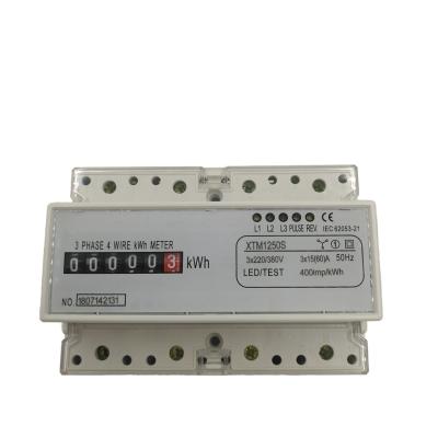 China XTM1250S Series 3-Phase 4-Wire Energy Meter Analog KWH Meter 3*10(40)A 380V DIN Rail Type for sale