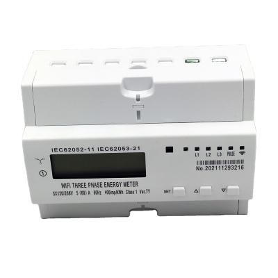 China 380V 5(60)A 3 Phase 4 Wires Smart Wifi Energy Meter for Din Rail Mounting TUYA App for sale