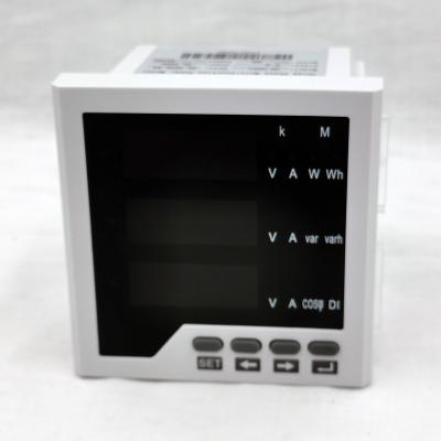 China 96*96mm 3 Phase Smart Digital Multifunction Panel AMMETER Power Electric Meter with LCD Display and RS485 Modbus for sale