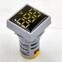 China Mini 22mm Digital Panel Meter Square LED Volt Red/Green/Yellow/Blue Backlight AC Voltage 60-500V Single Phase IP53 Screw for sale