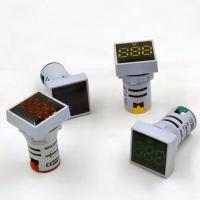 China Mini 22mm Digital Panel Meter Square LED Volt Red/Green/Yellow/Blue Backlight AC Voltage 60-500V Single Phase IP53 Screw for sale