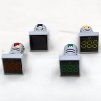 China Mini 22mm Digital Panel Meter Square LED Volt Red/Green/Yellow/Blue Backlight AC Voltage 60-500V Single Phase IP53 Screw for sale