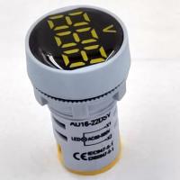 China Mini 22mm Digital Panel Meter round LED with Volt Red Green Yellow Blue Backlight Measures AC Voltage 60v to 500v Single Phase for sale