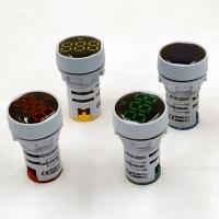 China Mini 22mm Digital Panel Meter round LED with Volt Red Green Yellow Blue Backlight Measures AC Voltage 60v to 500v Single Phase for sale