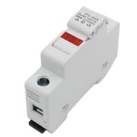 China 10X38 1A to 32A 1000V DC Solar PV Fuse Holder GPV Thermal Porcelain Fuse Base Switch with Indicator Lamp for sale