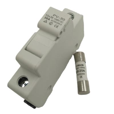 China 10X38 1A to 32A 1000V DC Solar PV Fuse Holder GPV Thermal Porcelain Fuse Base Switch for sale