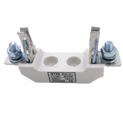 China 660V 160A Fuse Base HRC Ceramic NH or NT Type Blade Fuse Holder with 500V 120KA gG 160A NT00 NH00 Hrc Fuse for sale