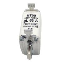 China HRC Ceramic NH or NT Type Blade Fuse Block Links with 500V 120KA gG 63A NT00 NH00 Hrc Fuse Link for sale
