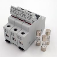 China 32A 500V Cylindrical Fuse RT18-32X 1P 2P 3P Fuse Base 10*38mm for Overload Short Circuit Protection AC 50Hz Low Voltage Panel for sale
