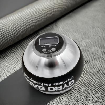 China Portable Metal Autostart Wrist Gyro Ball LED Lighting Speed Meter Enhances Arm Fitness Wrist Strength Silver/Black CE Certified for sale