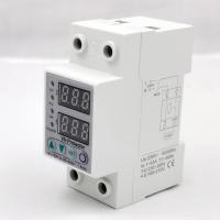 China Single Phase 230V AC 63A Din Rail Adjustable Voltage&Current Protector Dual LED Display for home appliance safety for sale