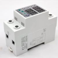 China Single Phase 230V AC 63A Din Rail Adjustable Voltage&Current Protector Dual LED Display for home appliance safety for sale