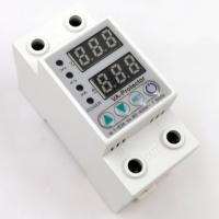 China Single Phase 230V AC 63A Din Rail Adjustable Voltage&Current Protector Dual LED Display for home appliance safety for sale