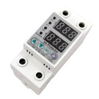 China Single Din Rail 63A 40A Dual LED Display Voltage Protector Adjustable Over Under Voltage Protective Relay for Single Phase for sale