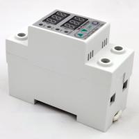 China Single Din Rail 63A 40A Dual LED Display Voltage Protector Adjustable Over Under Voltage Protective Relay for Single Phase for sale