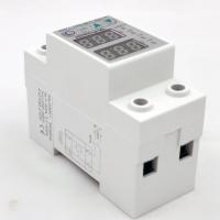 China Single Din Rail 63A 40A Dual LED Display Voltage Protector Adjustable Over Under Voltage Protective Relay for Single Phase for sale