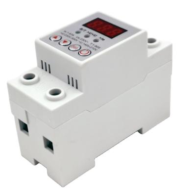 China LED Display 40A 63A 230V Din Rail Adjustable Digital Over Under Voltage Relay Surge Protector Limit Over Current Protection for sale