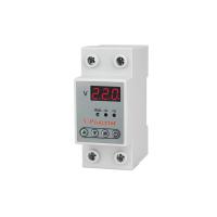 China 63A Din Rail Voltage Display Relay Single Phase 230V 50Hz Automatic Reconnect Protector with Over/Under Voltage Protection for sale
